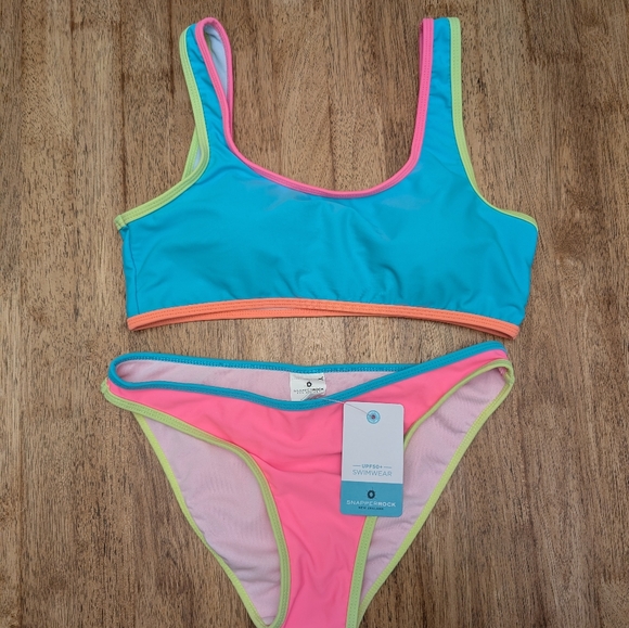 Snapper Rock | Swim | Nwt Snapper Rock Candy Colorblock Crop Bikini ...